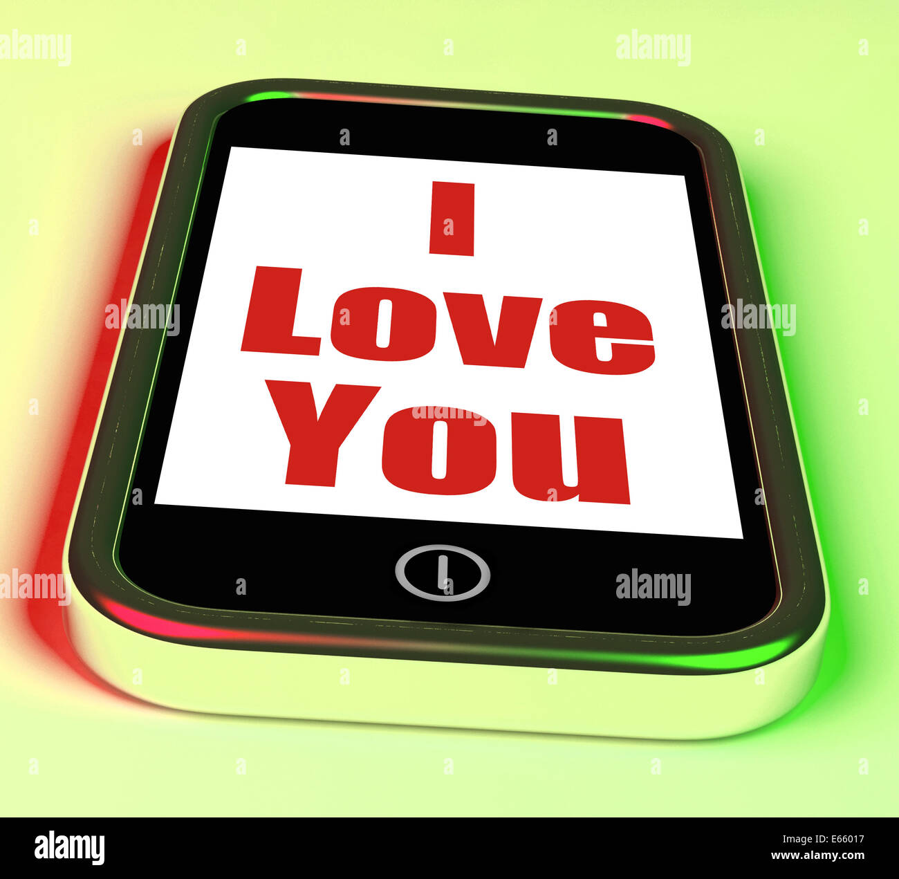 I Love You On Phone Showing Adore Romance Stock Photo - Alamy