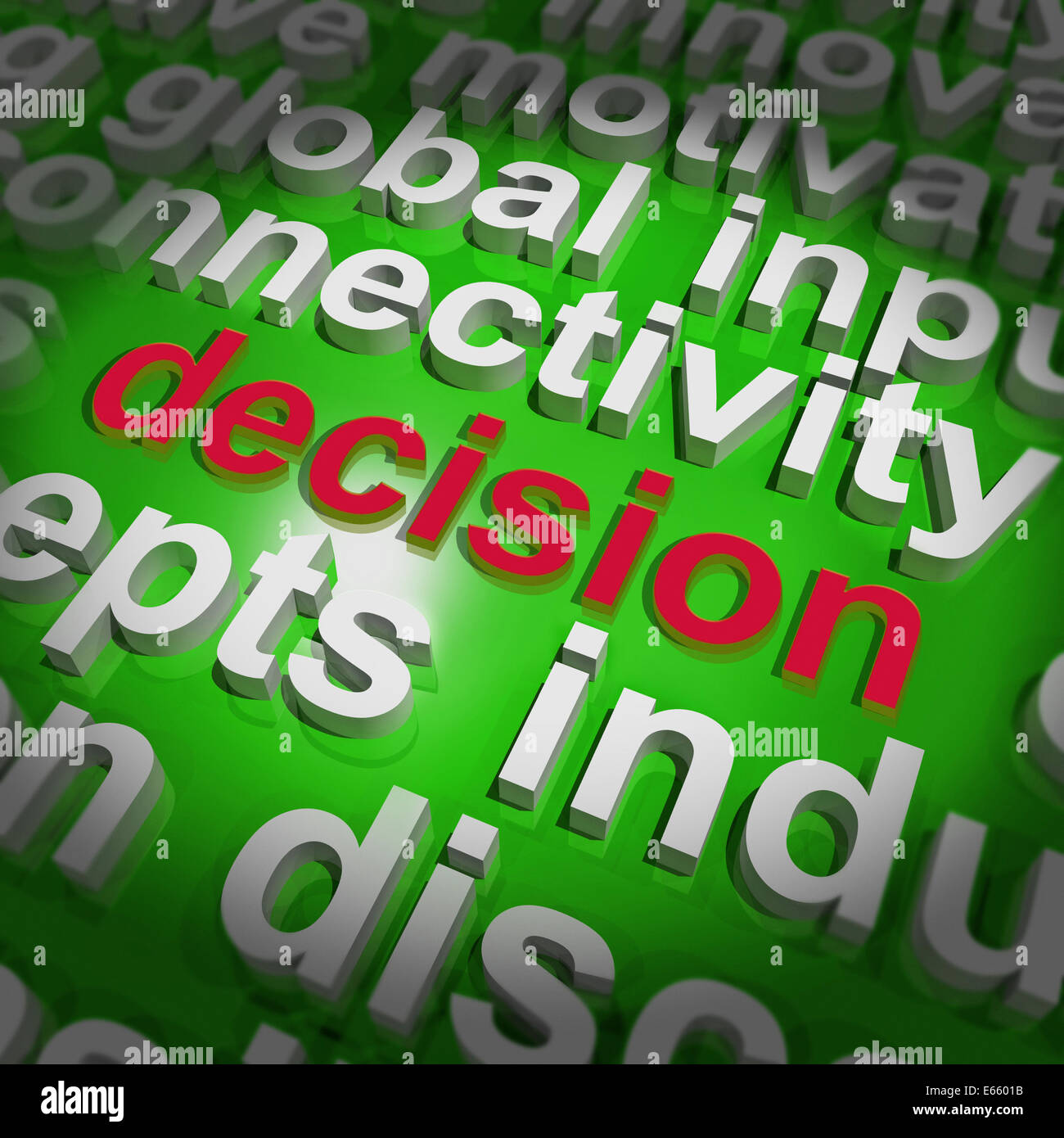 Decision Word Cloud Showing Choice Or Decide Stock Photo - Alamy