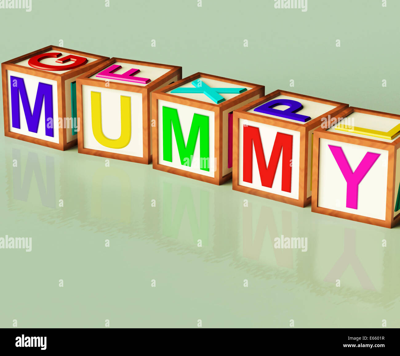 Mummy Blocks Meaning Mum Parenthood And Children Stock Photo - Alamy