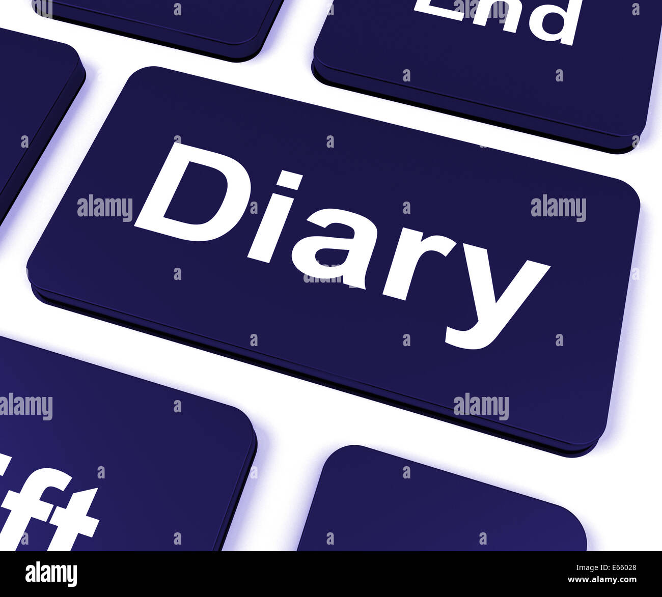 Diary Key Showing Online Planner Or Schedule Stock Photo - Alamy