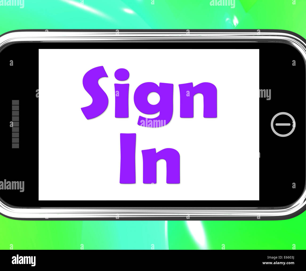 Sign In Phone Showing Log On Online Stock Photo - Alamy