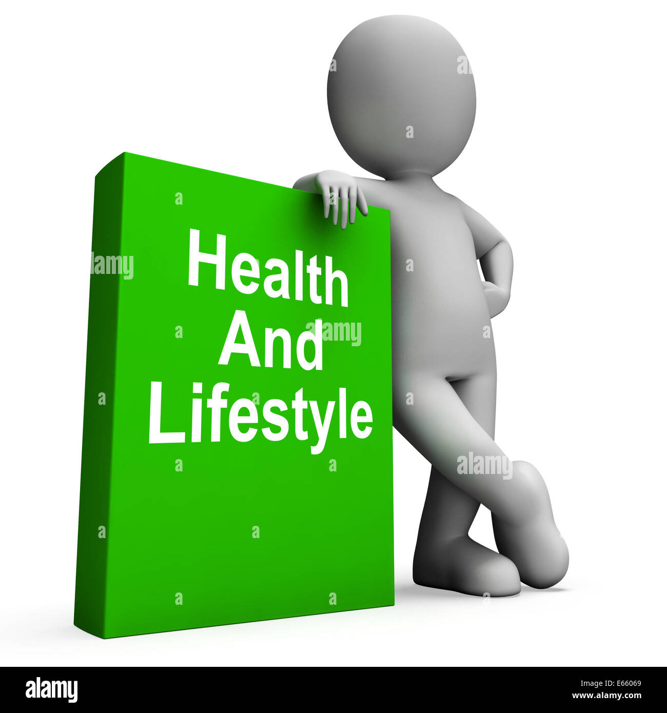 Health and Lifestyle Book With Character Showing Healthy Living Stock ...