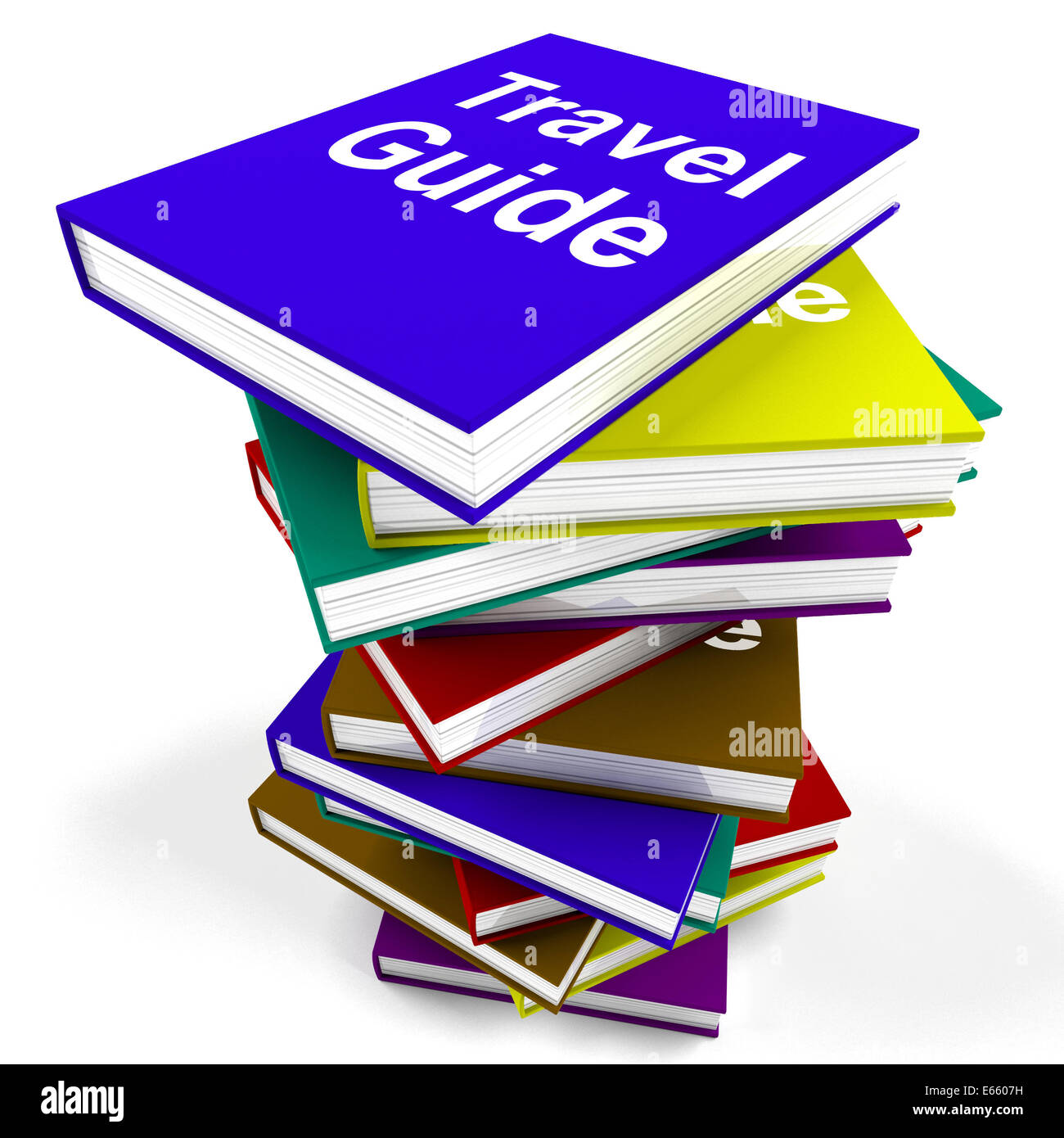 Travel Guide Book Stack Showing Information About Travels Stock Photo ...