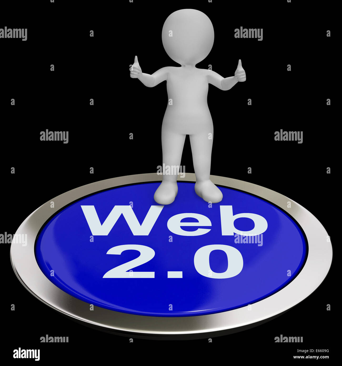 Web 2.0 Button Meaning Internet Version Or Platform Stock Photo - Alamy