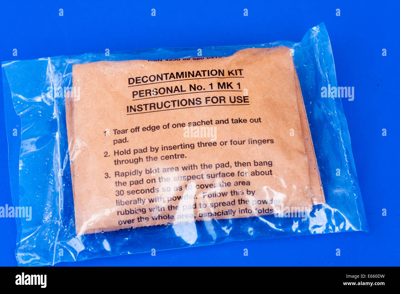 Sealed, NATO approved Decontamination Kit DKP No1 Mk2 Stock Photo - Alamy
