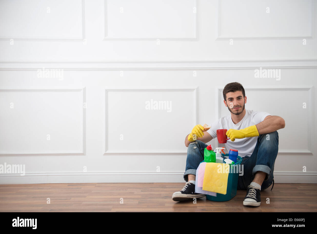 Janitor depriving you from dirt Stock Photo - Alamy