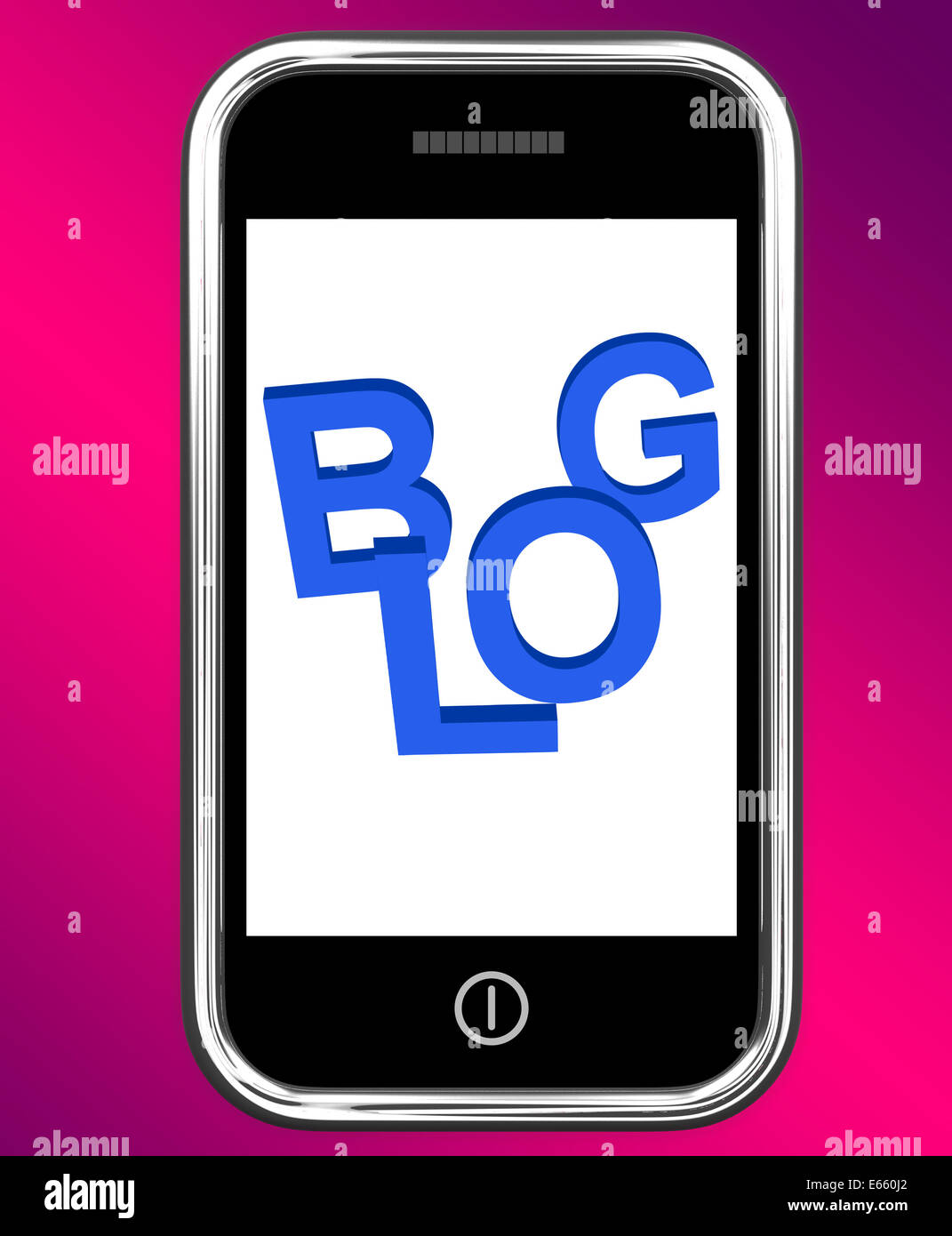 Blog On Phone Showing Blogging Or Weblog Websites Stock Photo - Alamy