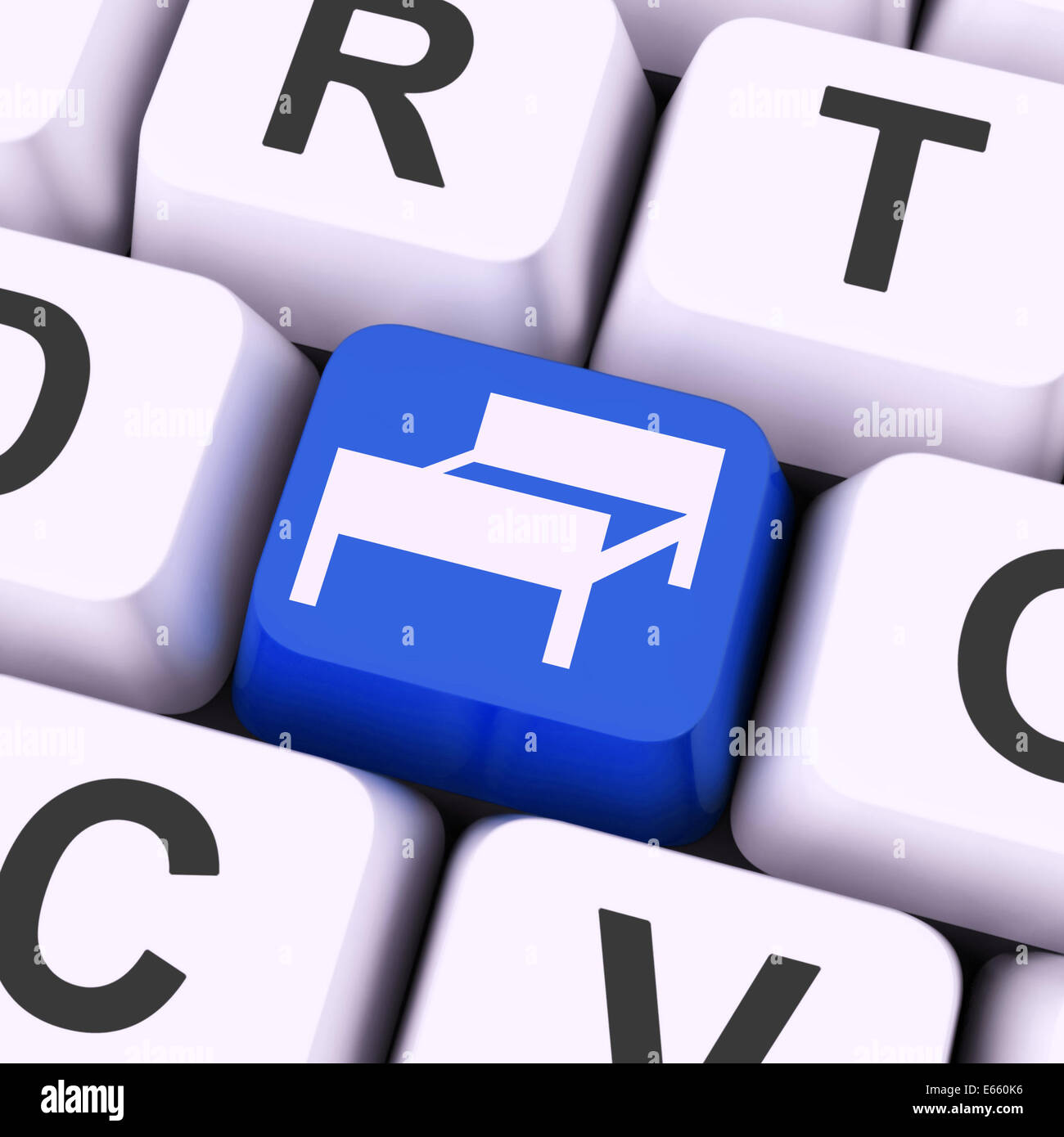 Bed Key Meaning Reserve Book Hotel Room Stock Photo - Alamy