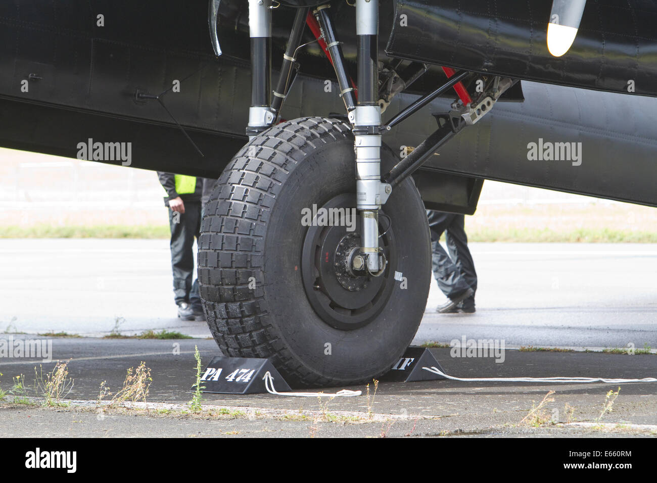 Biggin Hill, UK,14th August 2014, One of the huge wheels of the ...