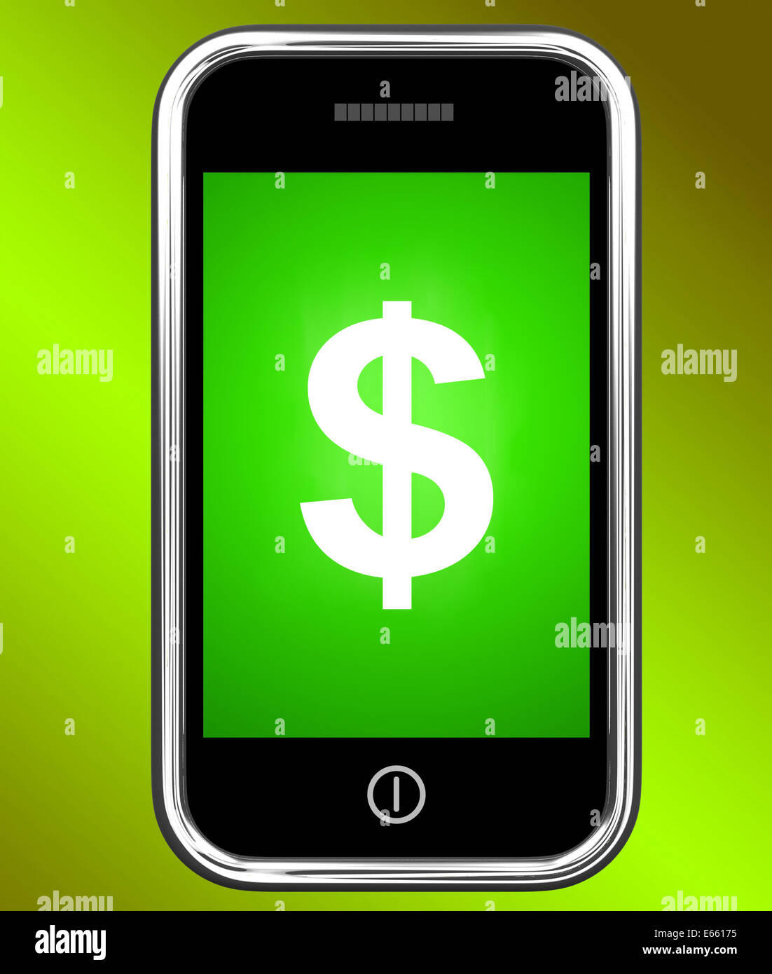 Dollar Sign On Phone Showing $ Currency Stock Photo - Alamy