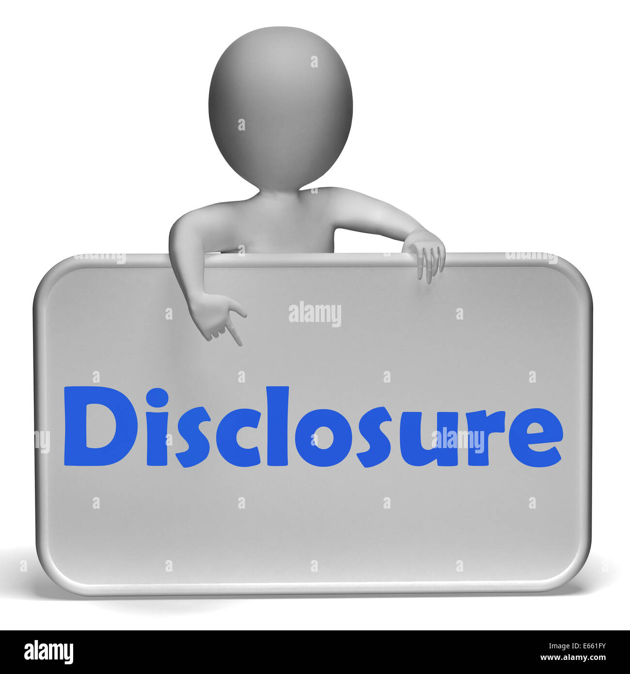 Disclosure Sign Showing Announcement Admission On Revelation Stock ...