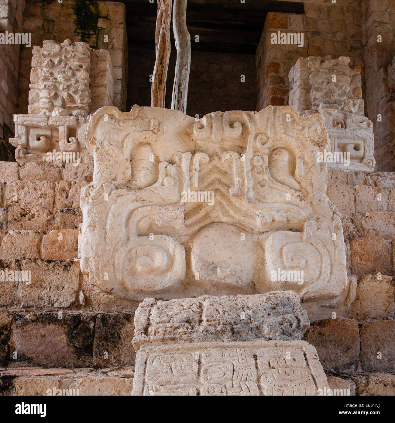 Sculpture on the Acropolis at Ek Balam, Yucatan, Mexico Stock Photo - Alamy