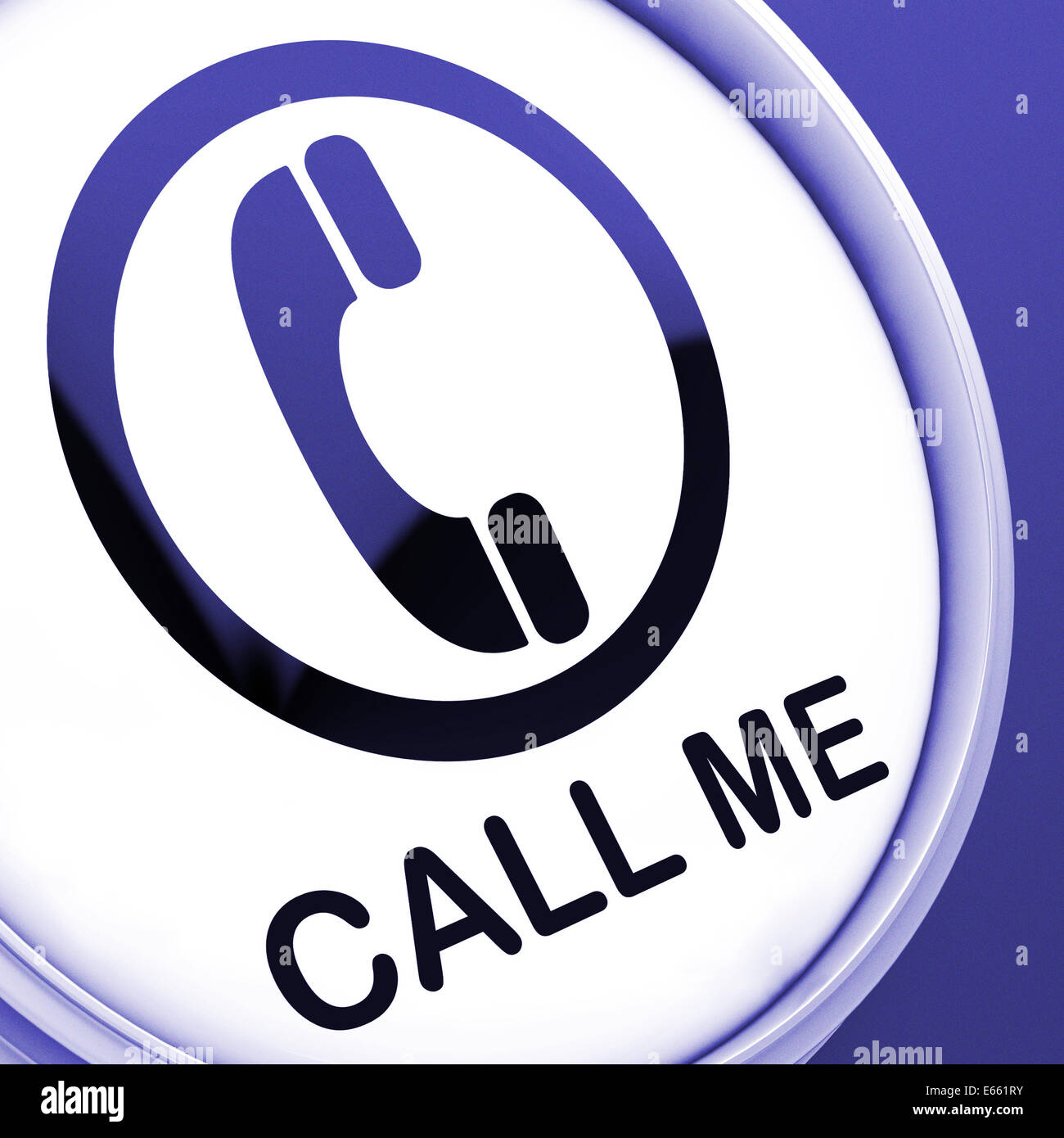 Call Me Button Showing Talk or Chat Stock Photo - Alamy
