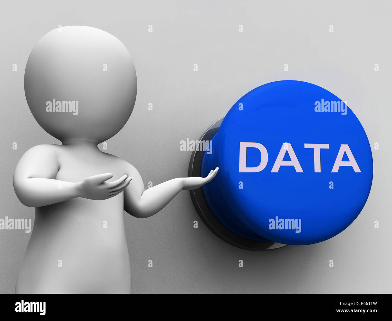 Data Button Showing Documents Files And Archives Stock Photo - Alamy