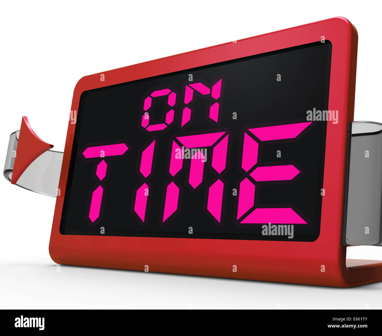 On Time Clock Showing Punctual And Reliable Stock Photo - Alamy