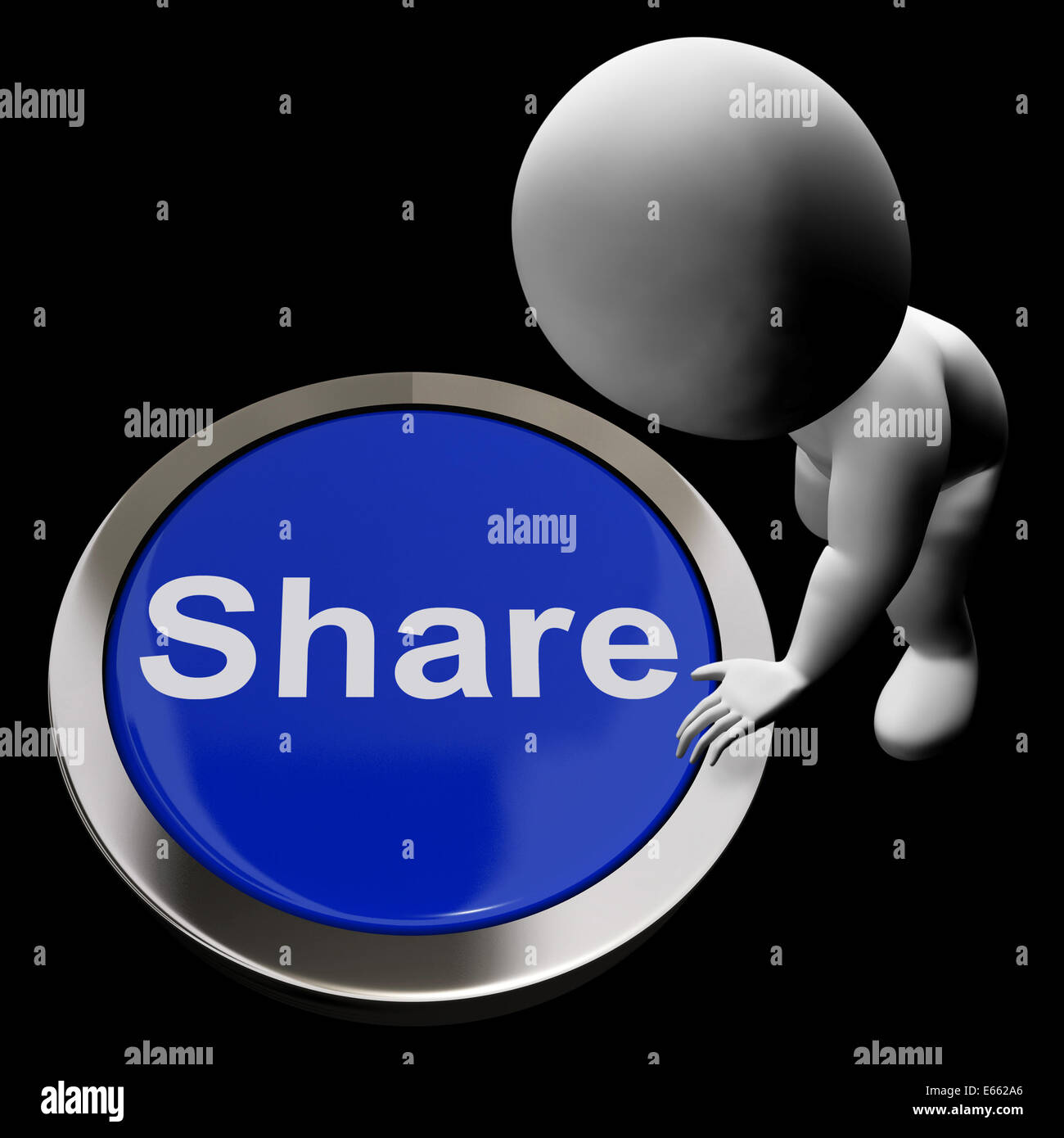 Share Button Meaning Sharing With And Showing Stock Photo - Alamy