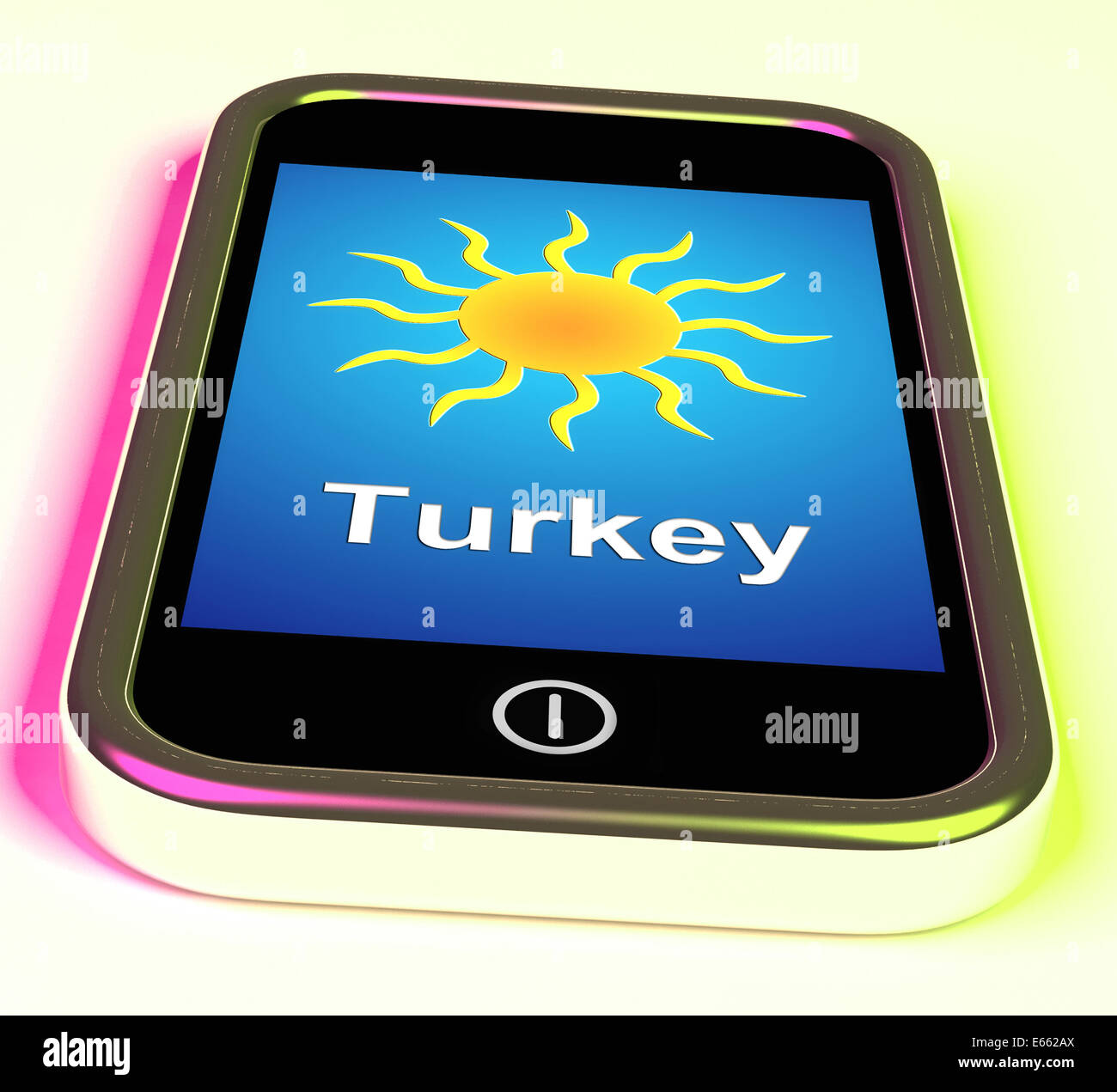 Turkey On Phone Meaning Holidays And Sunny Weather Stock Photo - Alamy