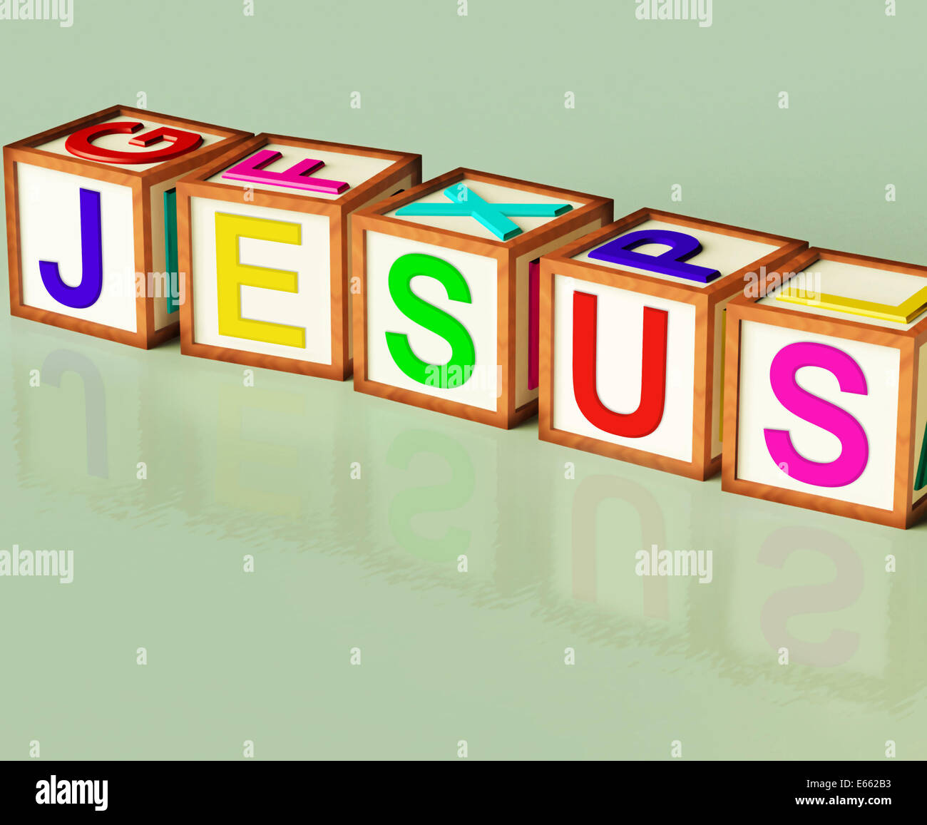 Jesus Blocks Showing Son Of God And Messiah Stock Photo - Alamy
