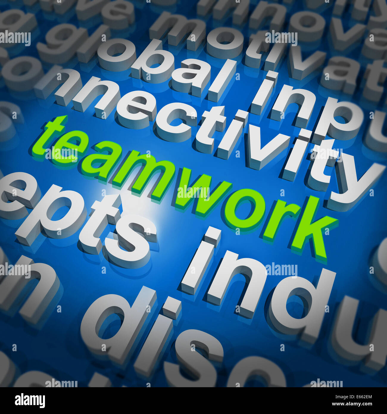 Teamwork Word Cloud Showing Combined Effort And Cooperation Stock Photo ...