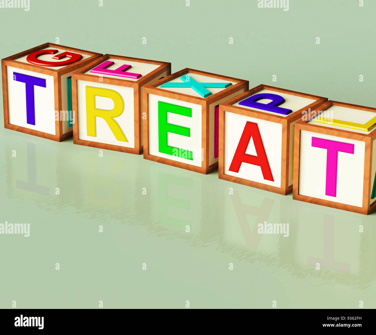 Treat Blocks Meaning Special Occurrence Or Gift Stock Photo - Alamy