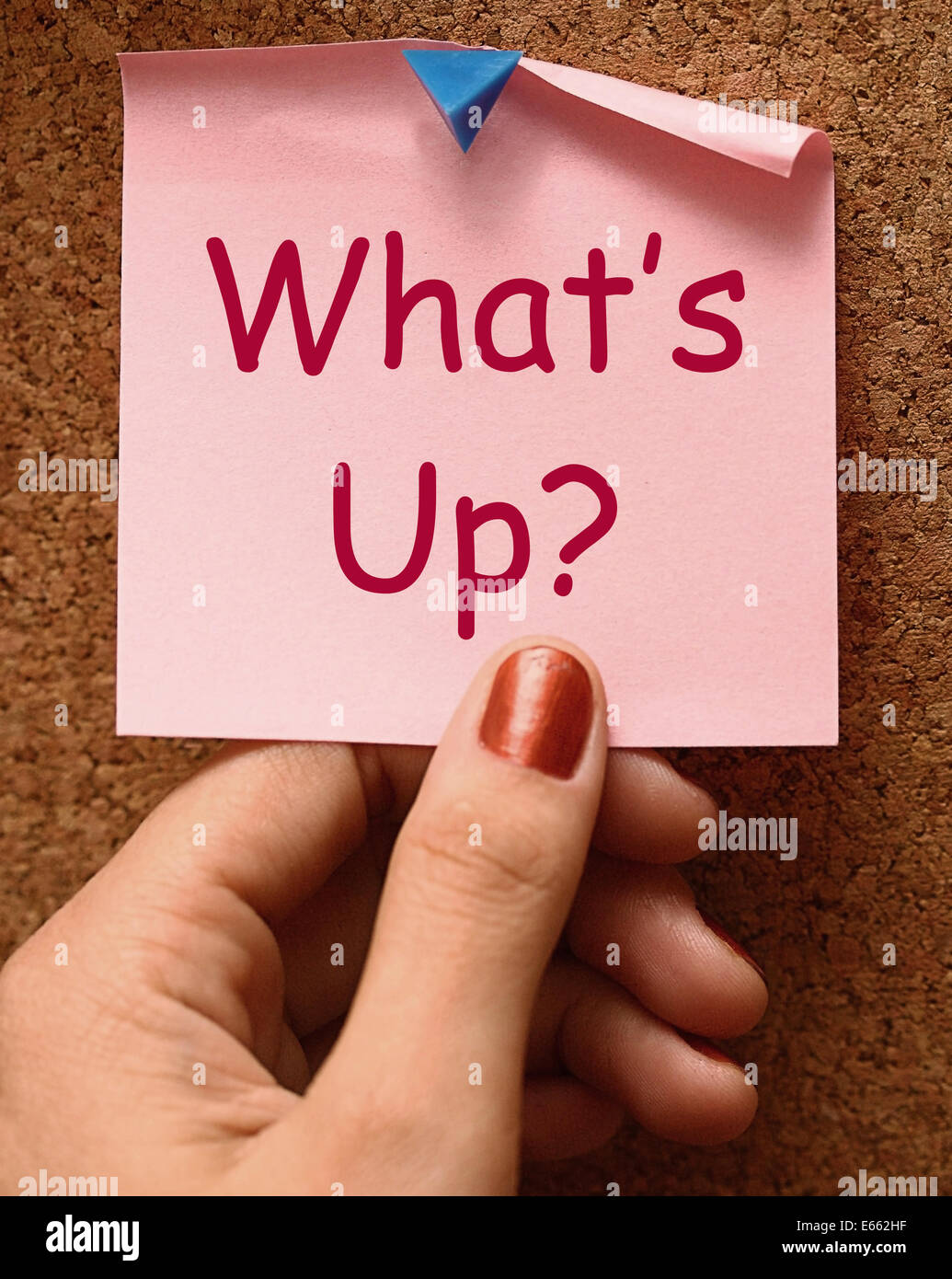 What's Up Note Meaning What Is Going On Stock Photo - Alamy