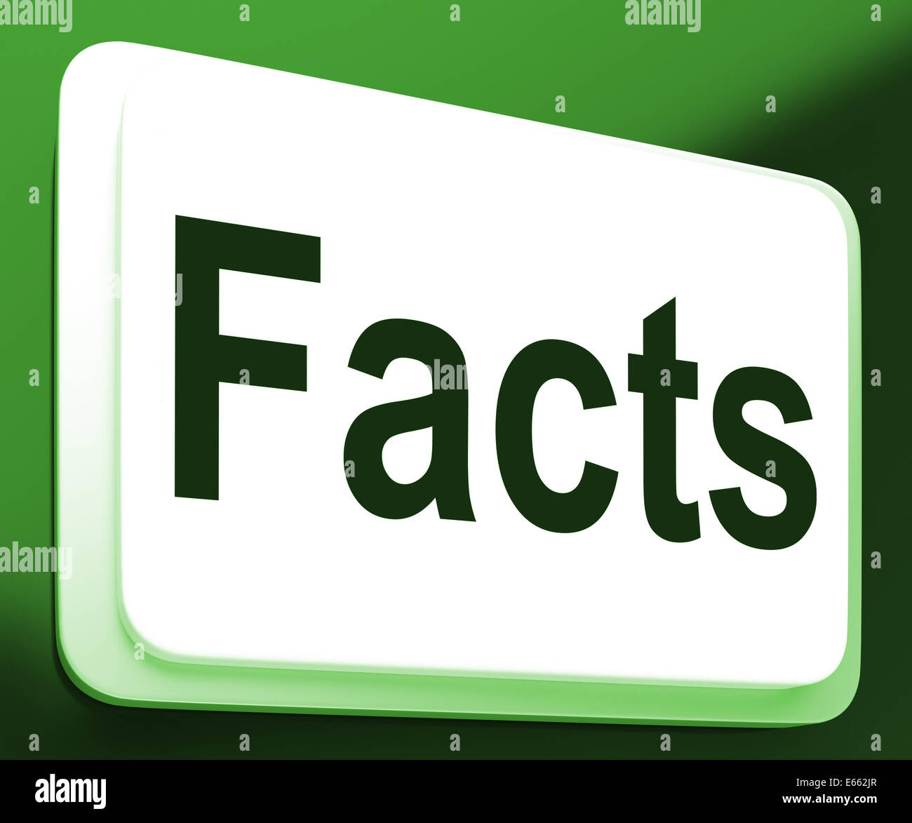 Facts Button Showing True Information And Data Stock Photo - Alamy