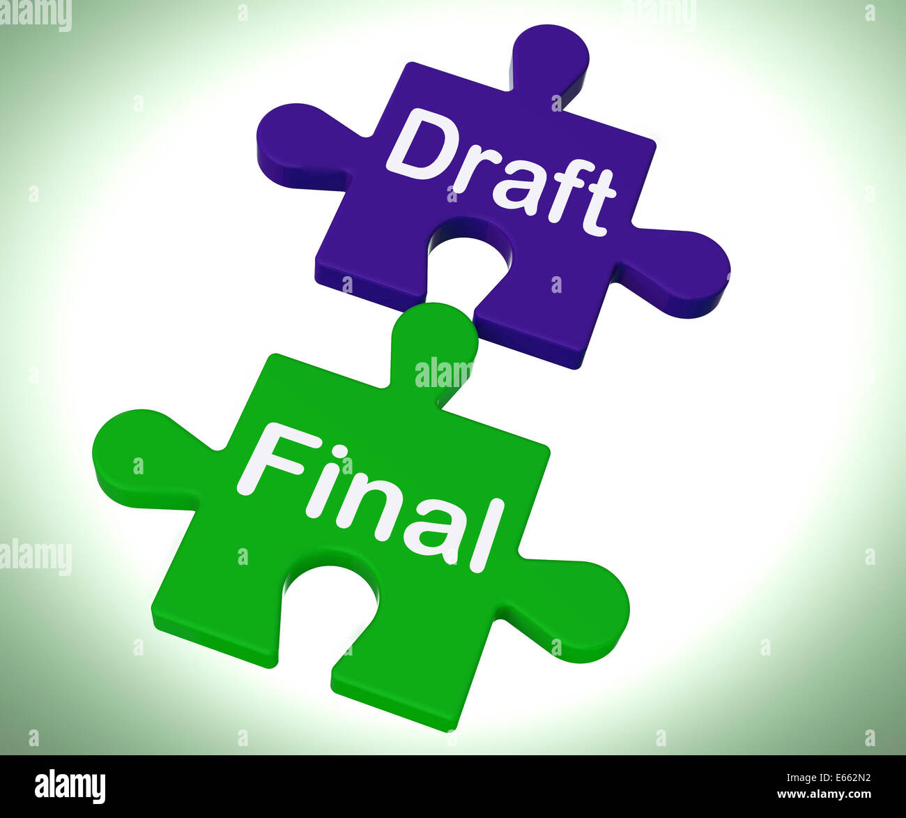 Draft Final Puzzle Showing Write And Rewrite Stock Photo - Alamy