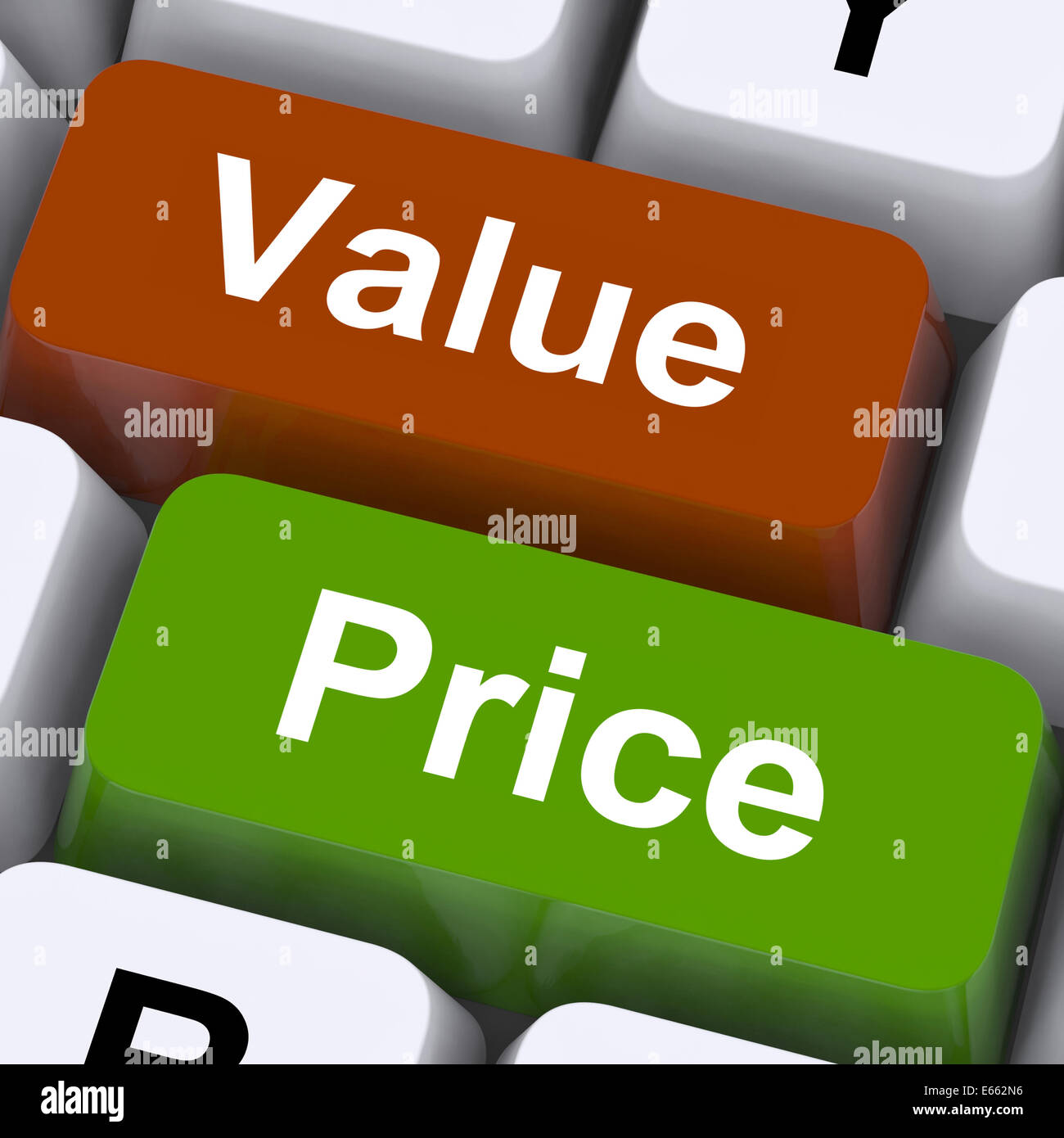 Value Price Keys Meaning Product Quality And Pricing Stock Photo - Alamy