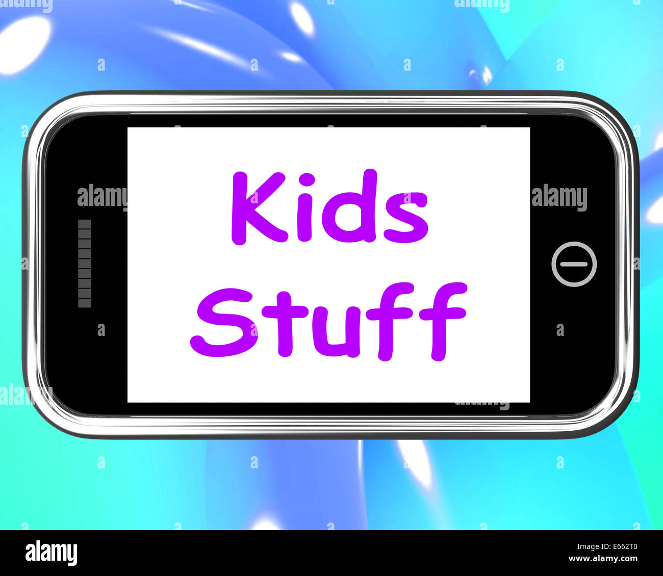 Kids Stuff On Phone Meaning Online Activities For Children Stock Photo ...