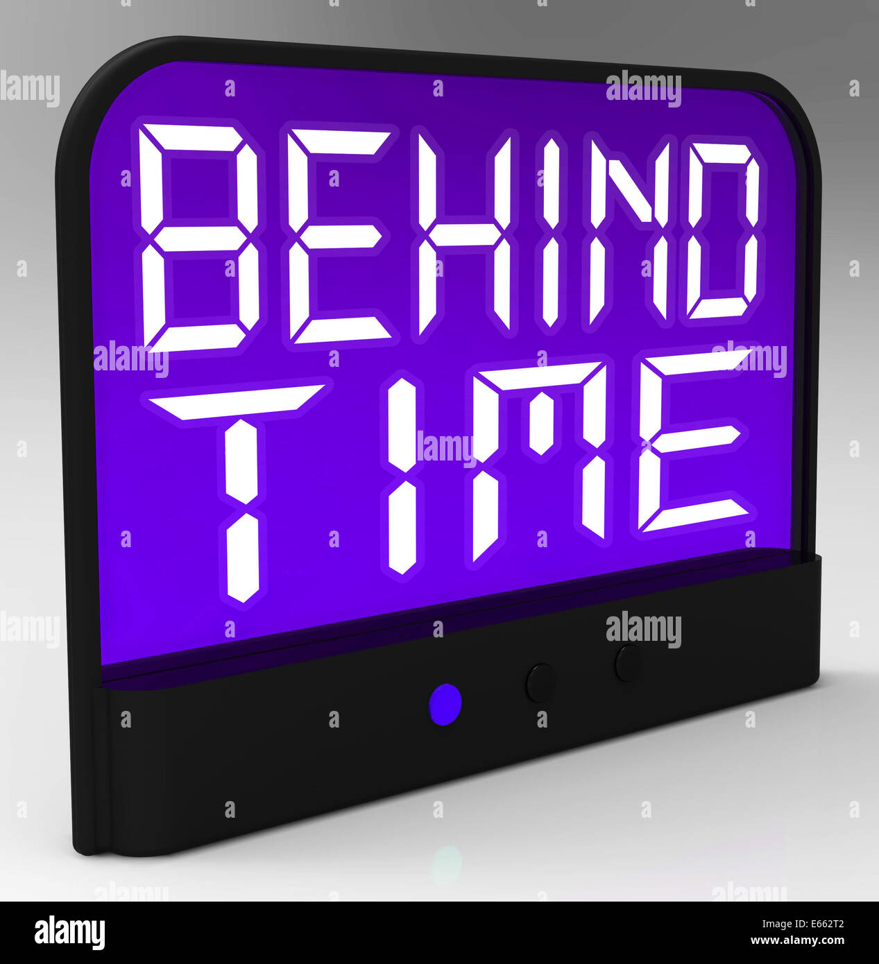 Behind Time Clock Showing Running Late Or Overdue Stock Photo - Alamy