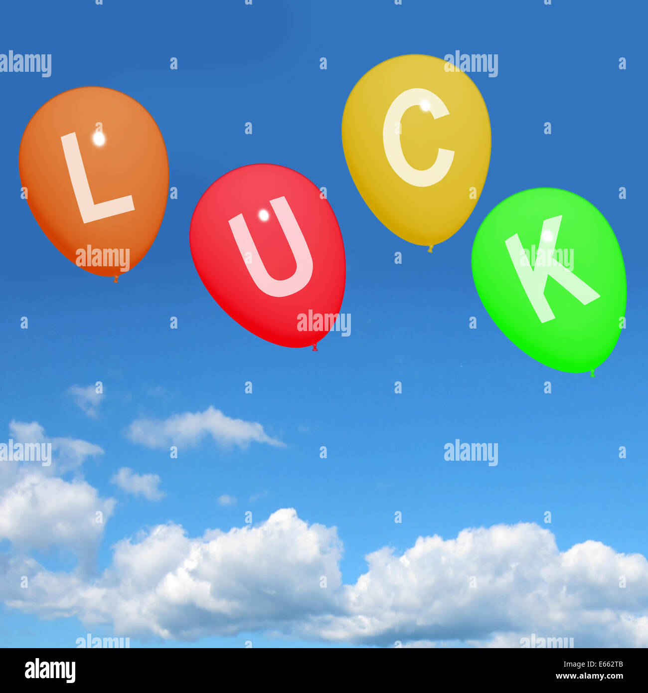 Luck Balloons Representing Best Wishes and Blessings Stock Photo - Alamy