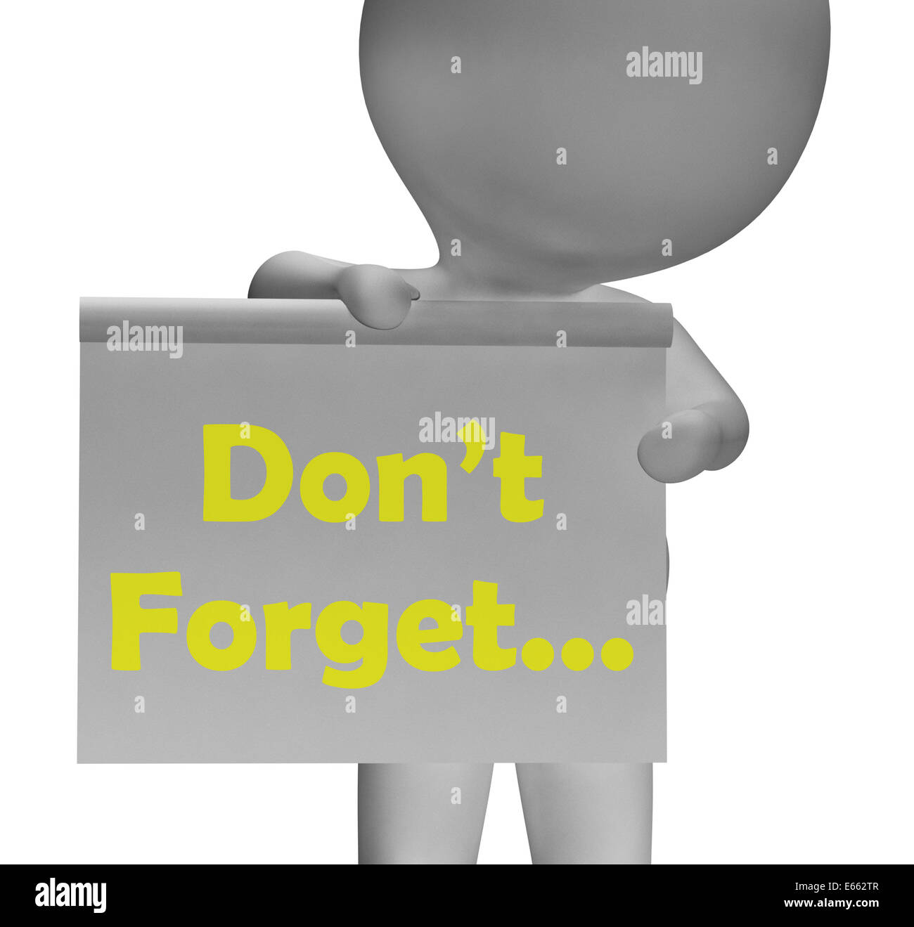Dont forget sign hi-res stock photography and images - Alamy
