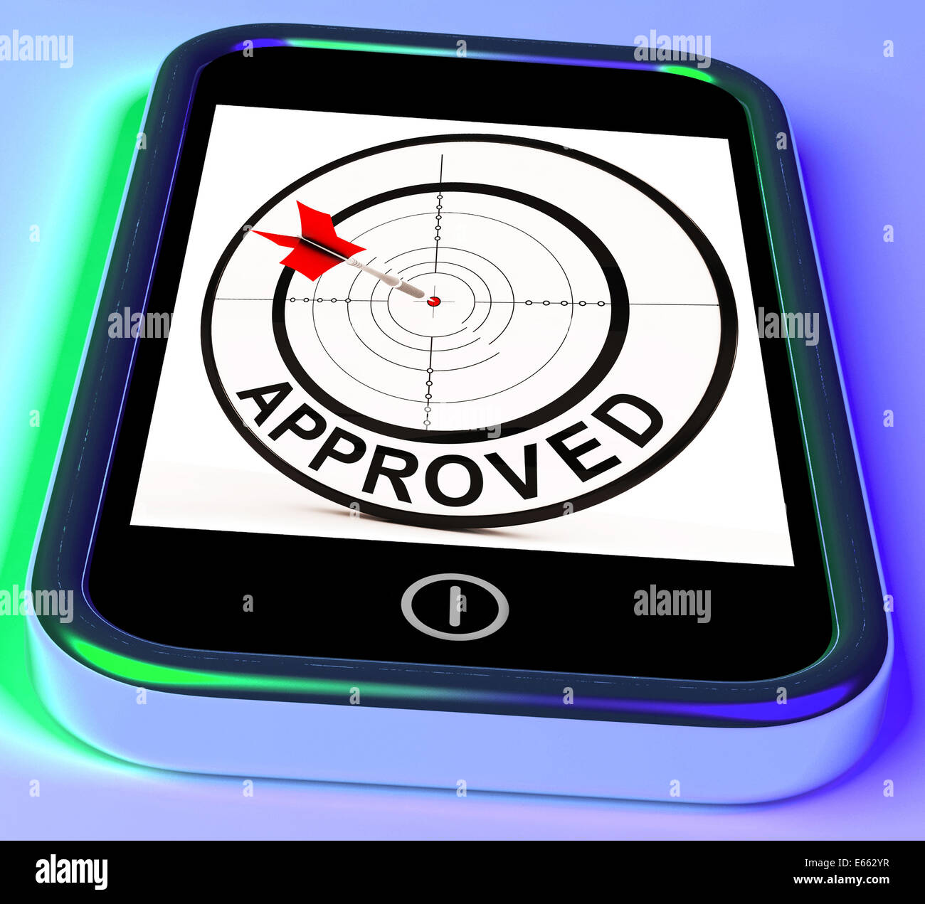 Approved Smartphone Showing Accepted Authorised Or Endorsed Stock Photo ...