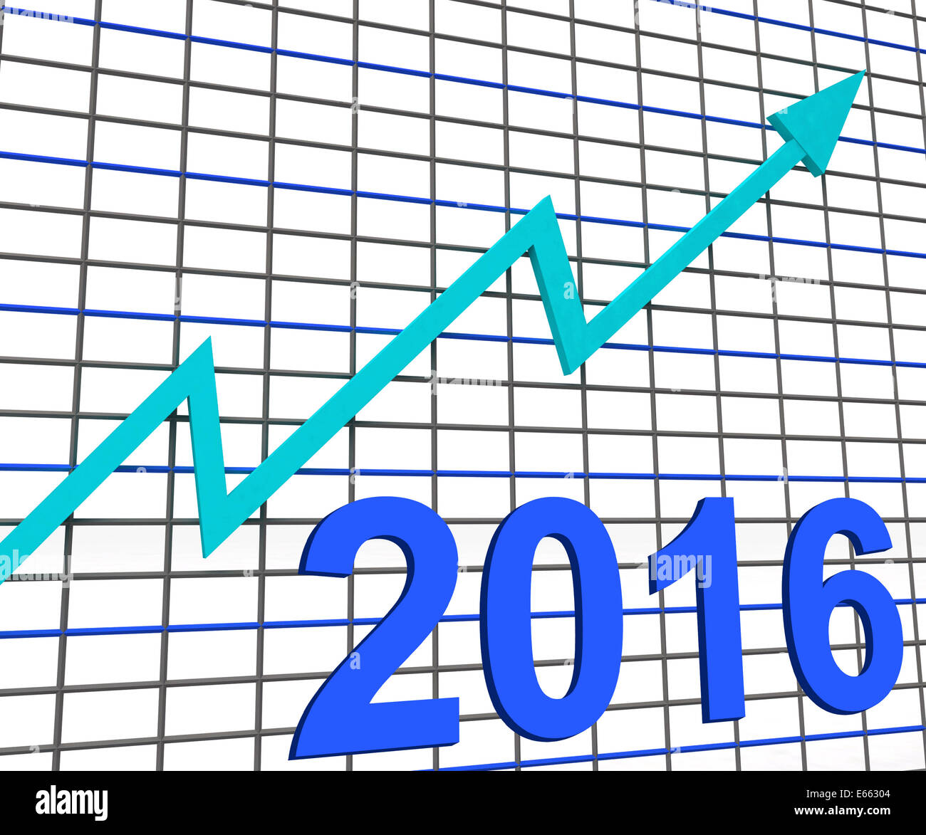 Twenty Sixteen Graph Chart Showing Increase In 2016 Stock Photo - Alamy