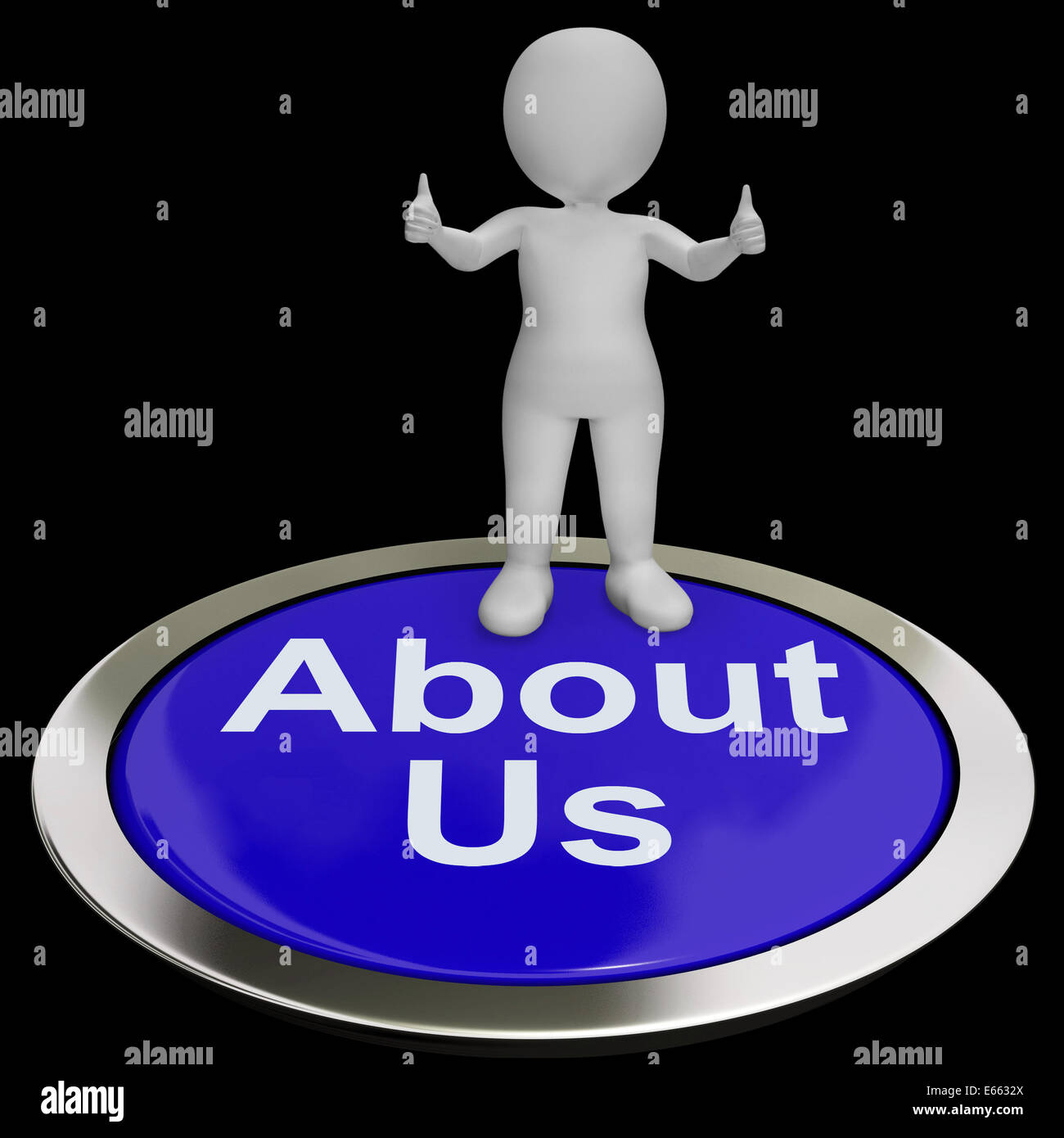 About Us Button Meaning Introduction Or Contact Section Stock Photo - Alamy