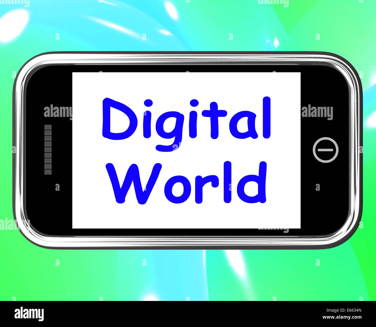 Digital World On Phone Meaning Connection Internet Web Stock Photo - Alamy