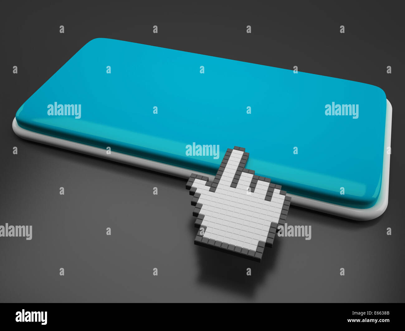 Cursor Hand On Key Background Showing Blank Copyspace Click Here Stock ...