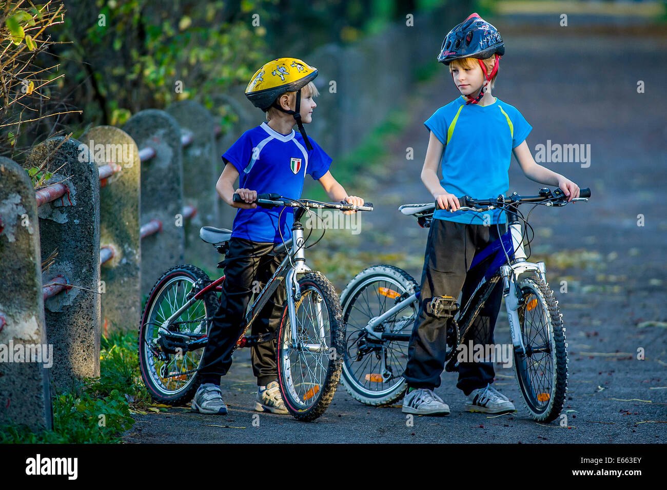 young biker brothers Stock Photo - Alamy