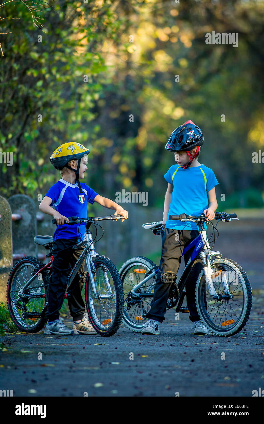 young biker brothers Stock Photo - Alamy