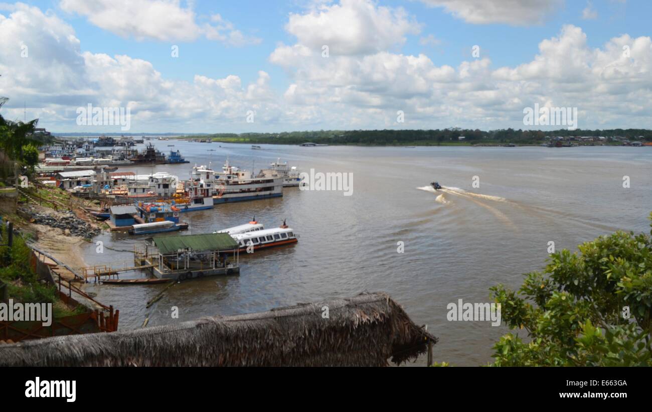 The Amazon port of Iquitos, on the Itaya river, Loreto, Peru Stock ...