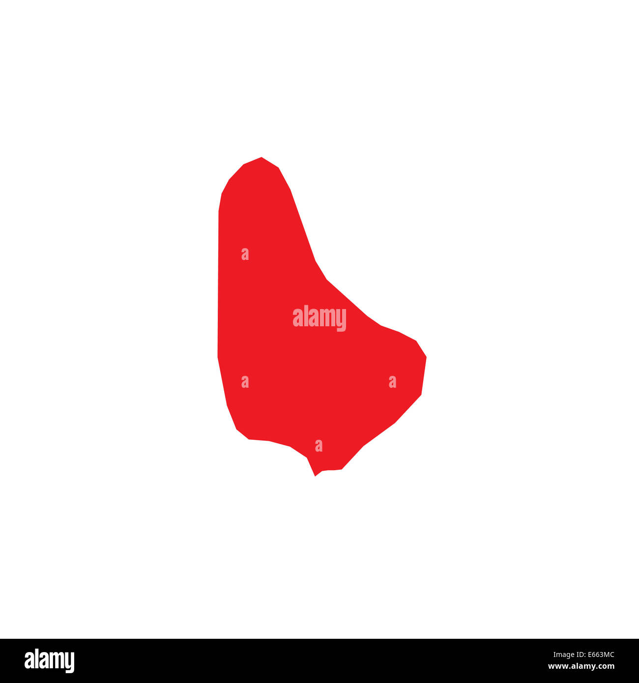 Shape of the Country of Barbados Stock Photo - Alamy