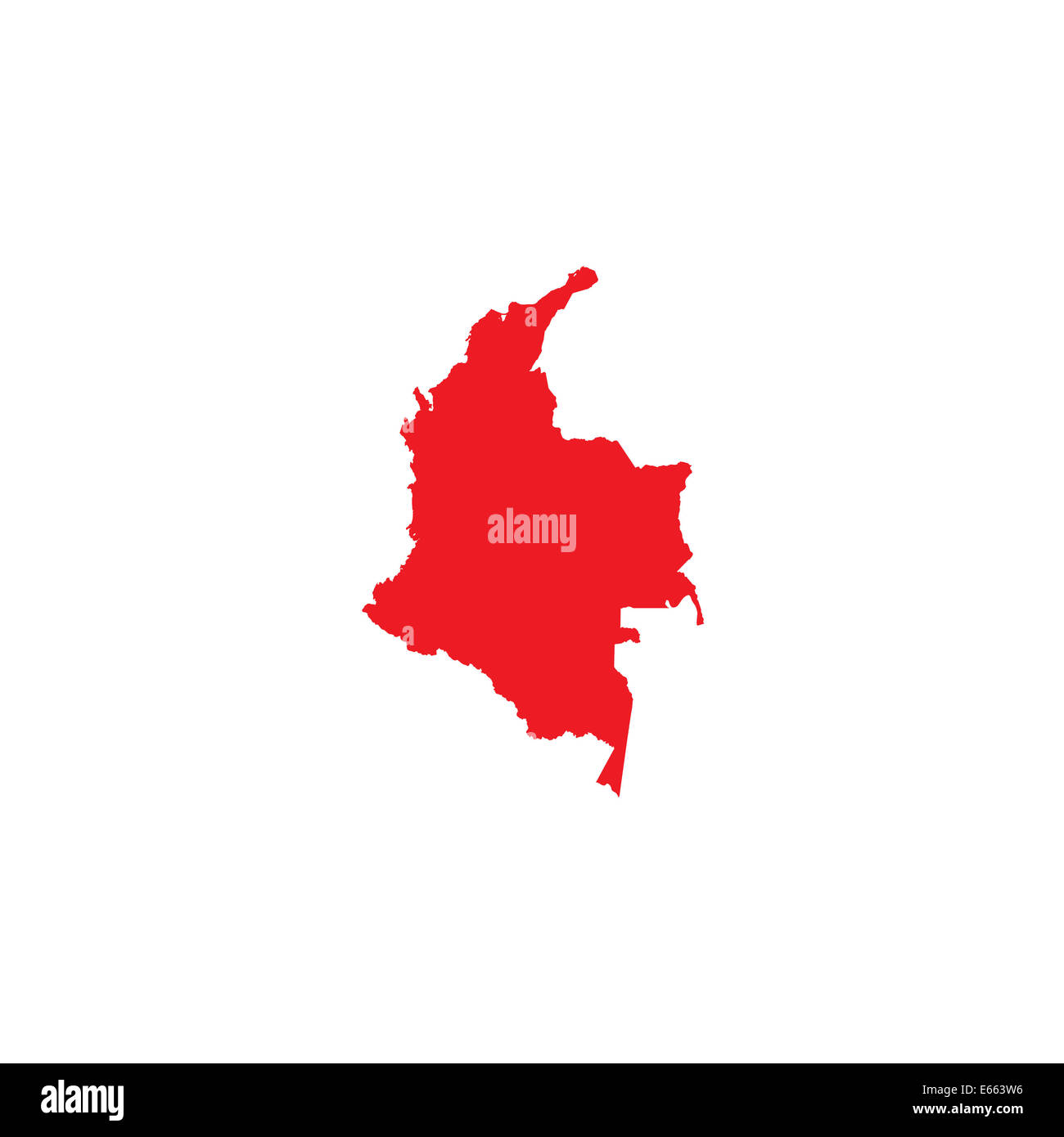 Shape of the Country of Colombia Stock Photo - Alamy