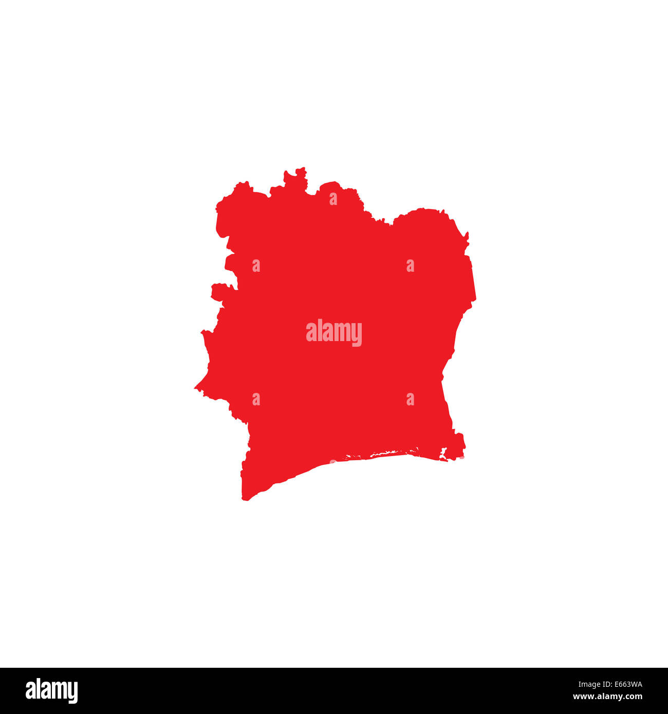 Shape of the Country of Cote Divoire Stock Photo - Alamy