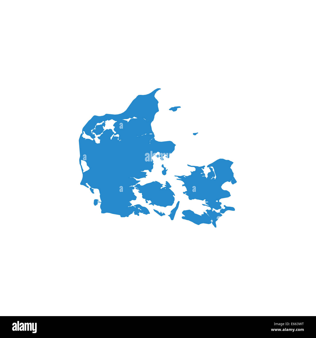 Shape of the Country of Denmark Stock Photo - Alamy