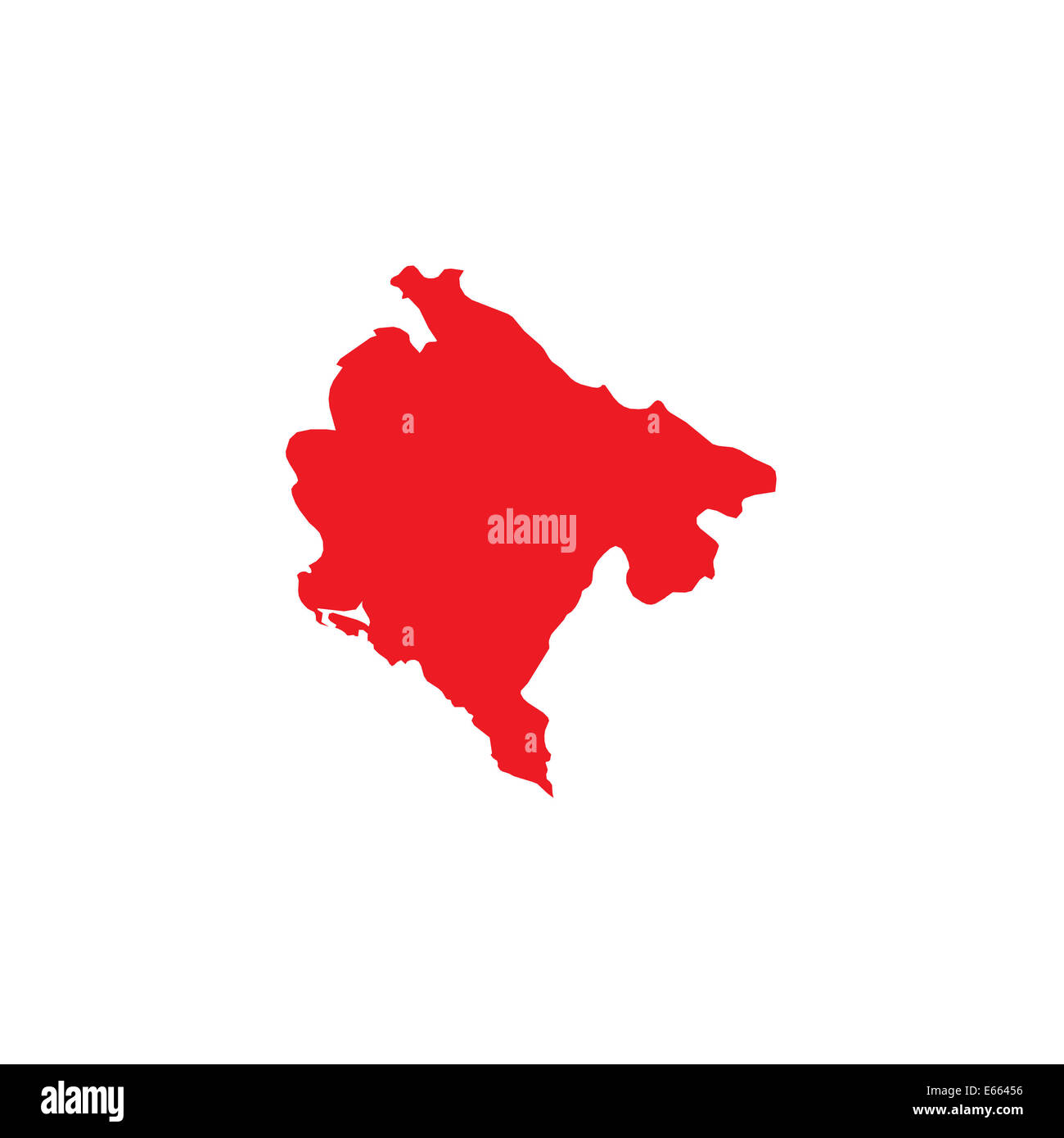 Shape of the Country of Montenegro Stock Photo - Alamy