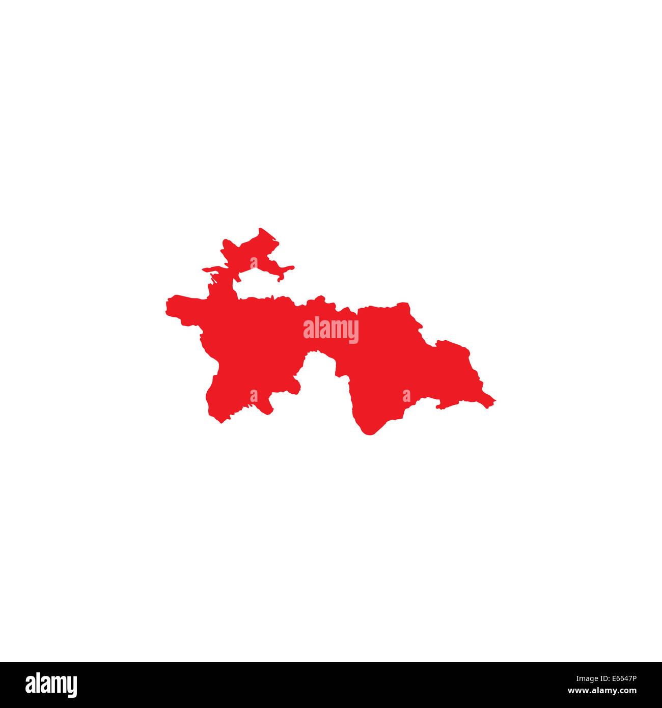 Shape of the Country of Tajikistan Stock Photo - Alamy