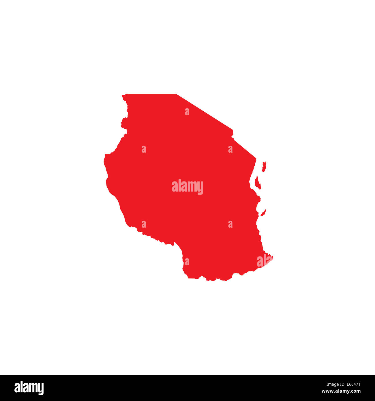 Shape of the Country of Tanzania Stock Photo - Alamy