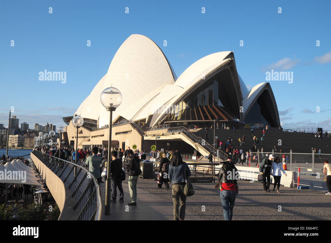 Visitors to the Sydney Opera House at Bennelong point,Sydney city ...