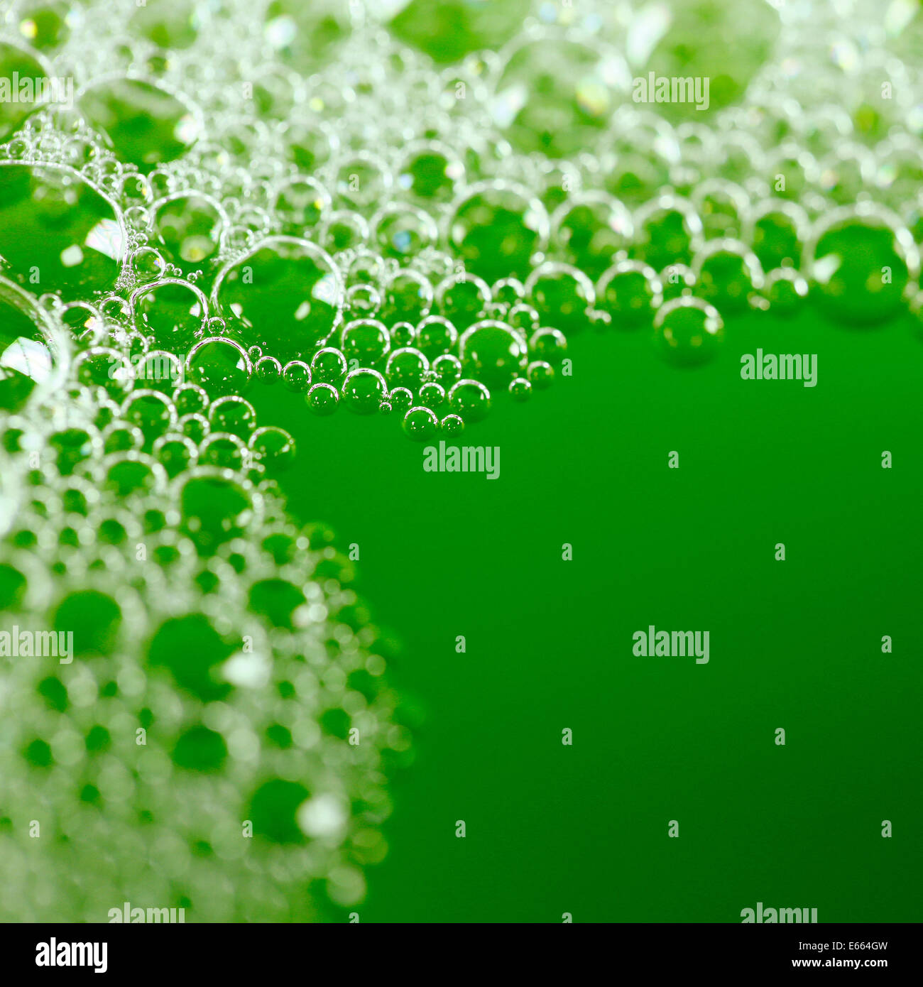 Green bubbles background Stock Photo - Alamy