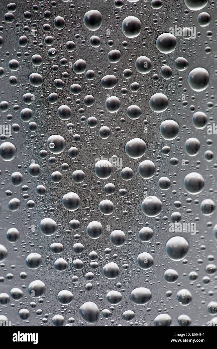 Water drops on gray background Stock Photo - Alamy